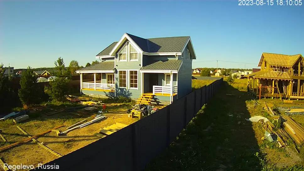 Live Webcam Construction of frame houses in Saint Petersburg